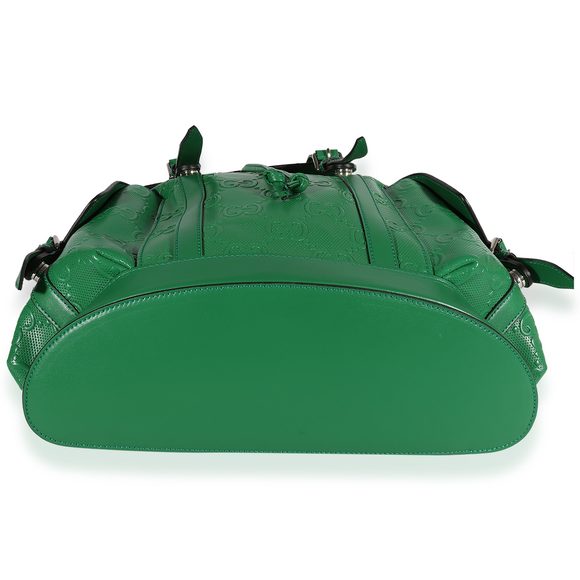 Gucci | Bags | Gucci Green Gg Embossed Leather Backpack | Poshmark